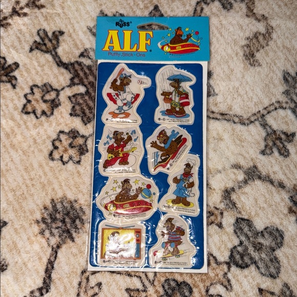 Russ | Other | Vintage Alf Russ Puffy Stickons 987 Alien Productions ...